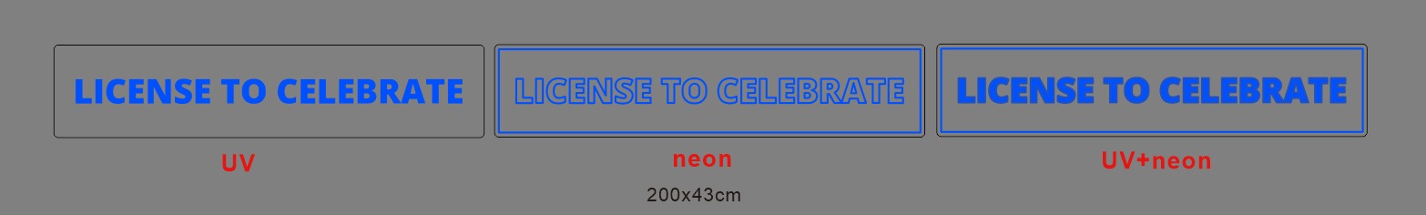 License To Celebrate – Oasis Neon Signs